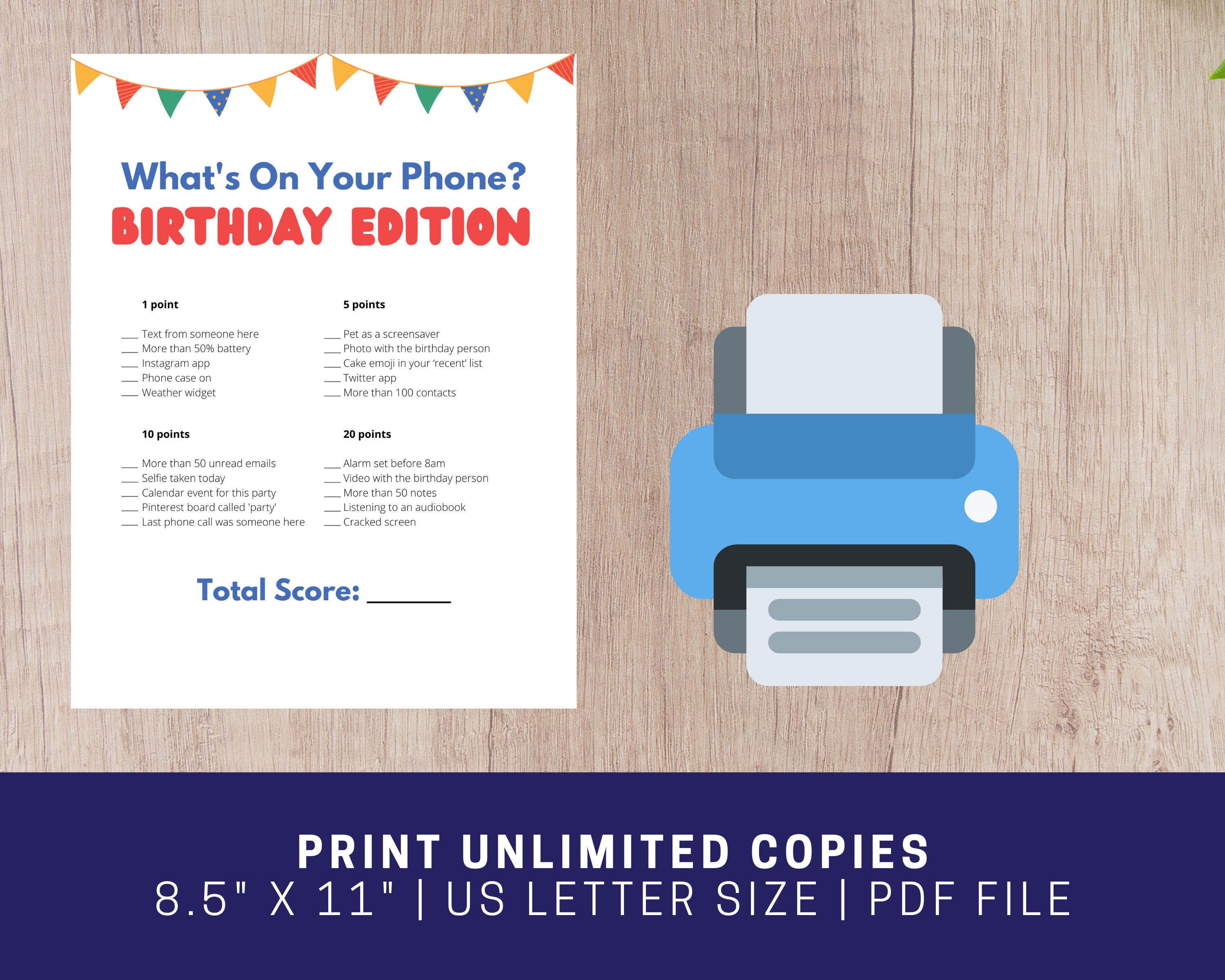 What's On Your Phone Game Printable Funny Party Game | Etsy