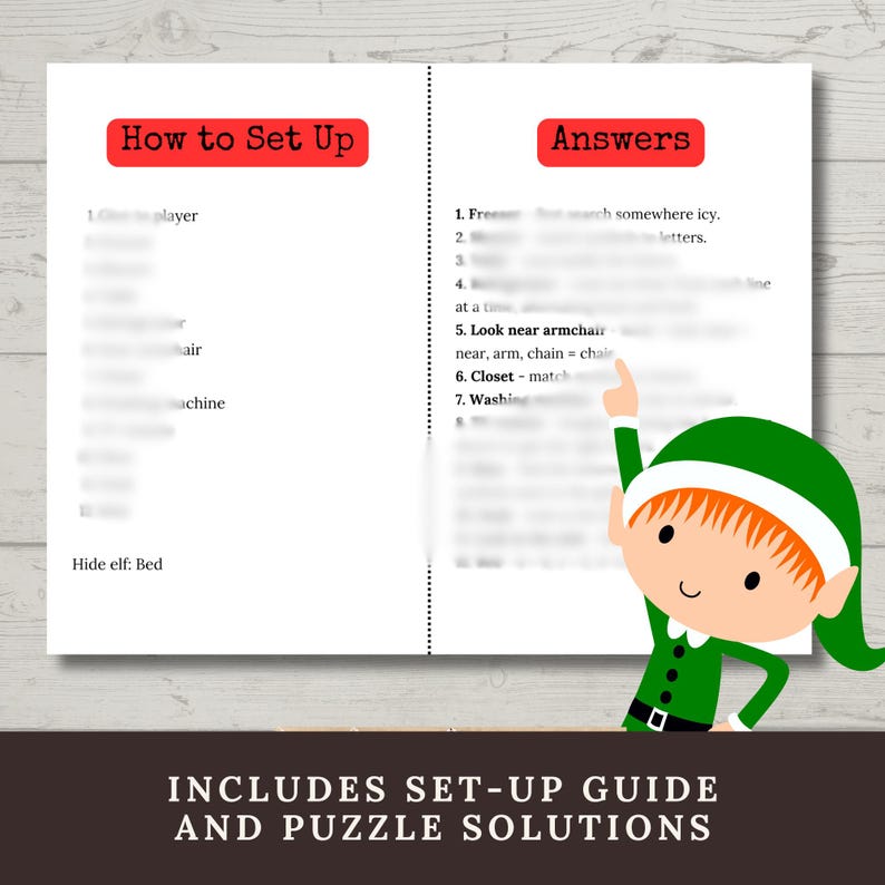 Elf Scavenger Hunt for Kids, Unique Arrival Idea, Christmas Puzzle ...