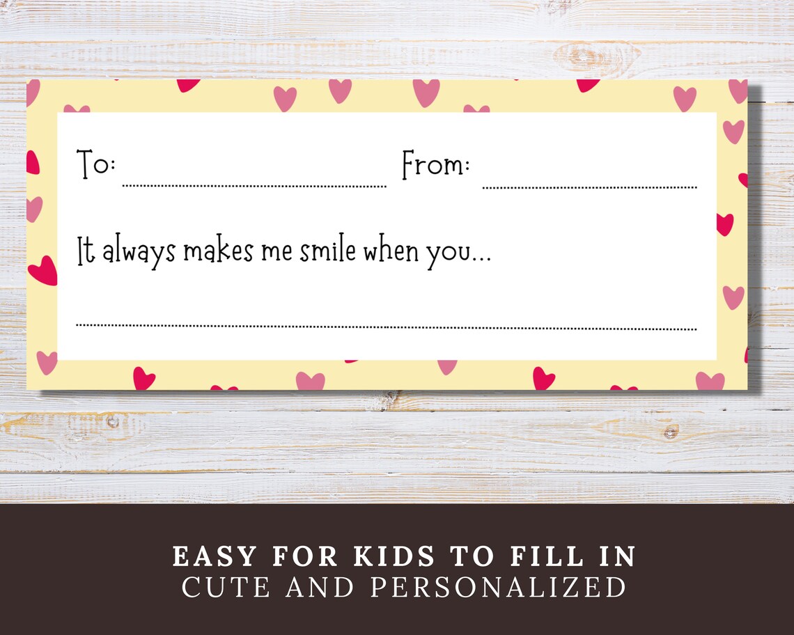 Printable Valentine's Day Notes for Kids Classmates, Valentine's Day ...