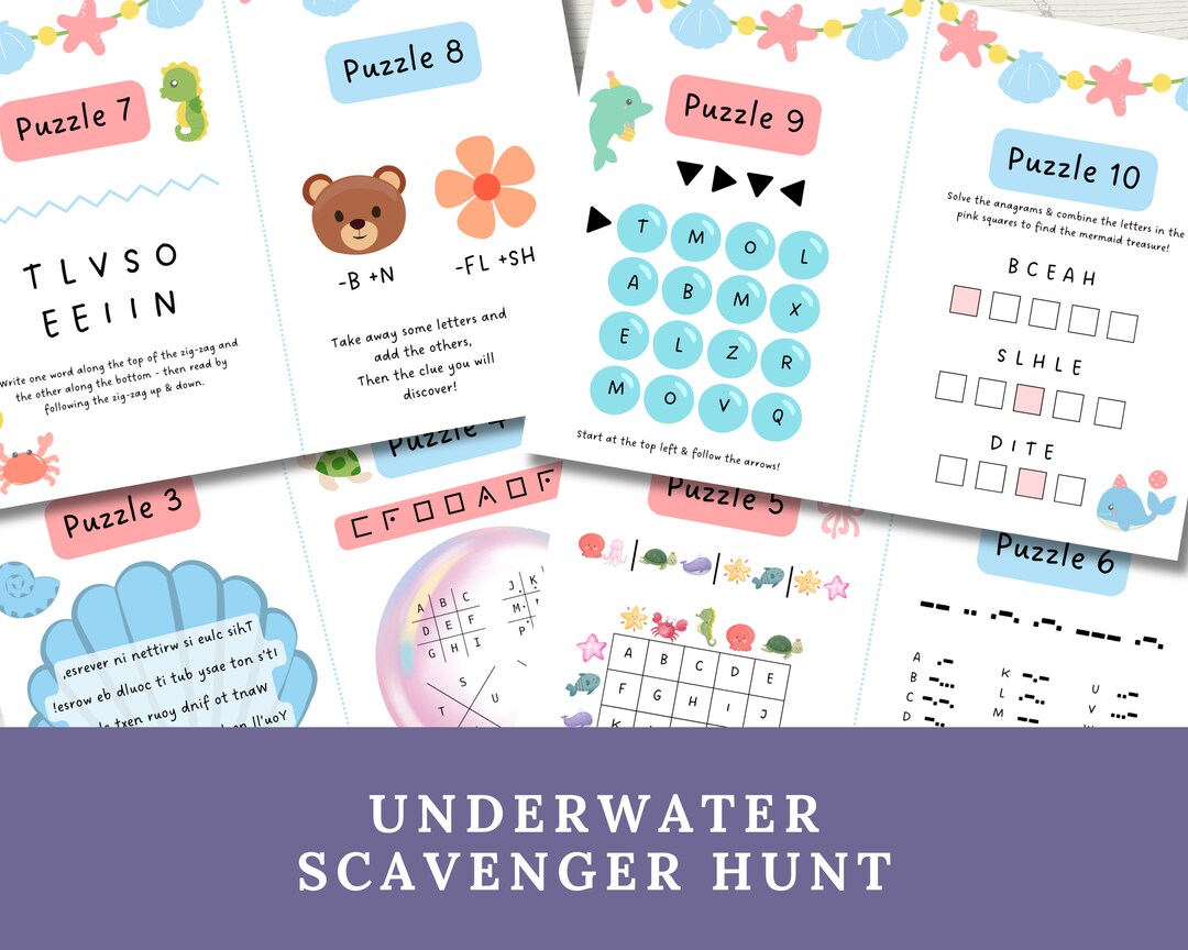 Underwater Scavenger Hunt: Ocean Birthday Party Game (PDF Download) - Etsy