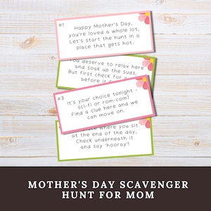 Mother's Day Scavenger Hunt Clues for Mom From Kids or Husband ...