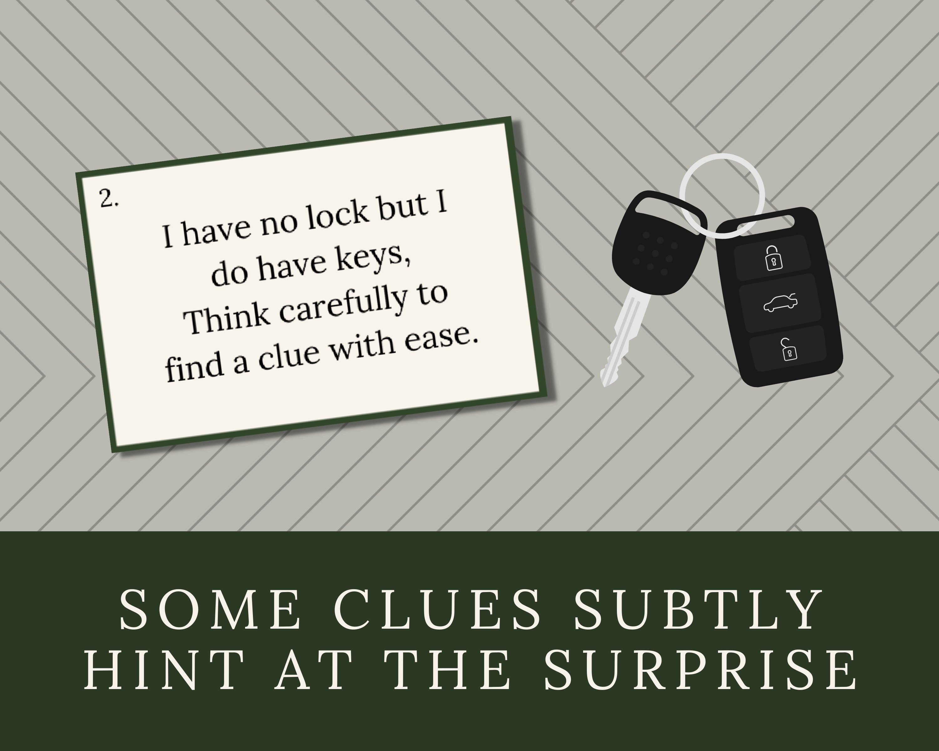 Printable New Car Scavenger Hunt Clues, Treasure Hunt Riddles to Find ...