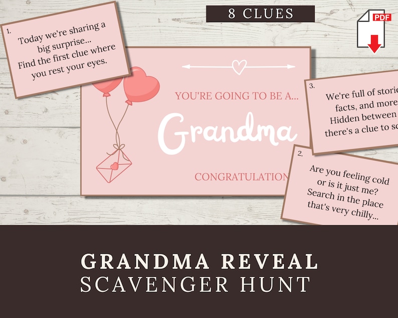 Grandma Pregnancy Reveal Scavenger Hunt: Surprise Announcement ...