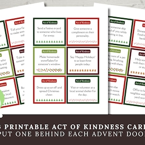 Advent Acts of Kindness Cards for Kids, Printable Advent Calendar ...