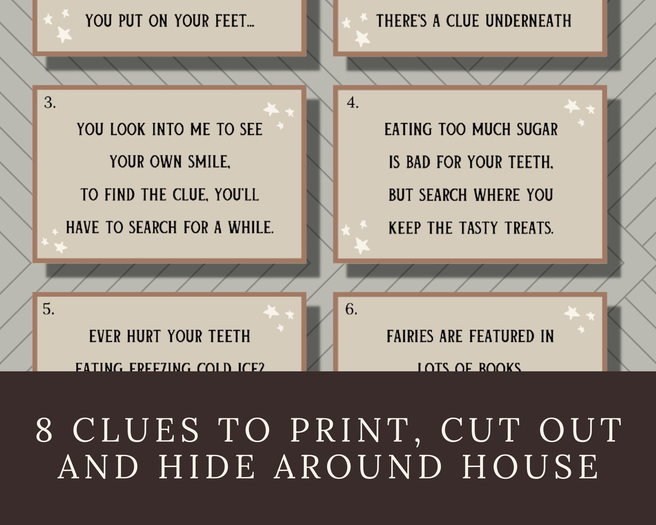 Tooth Fairy Scavenger Hunt & Letter: Printable First Tooth Visit (PDF ...