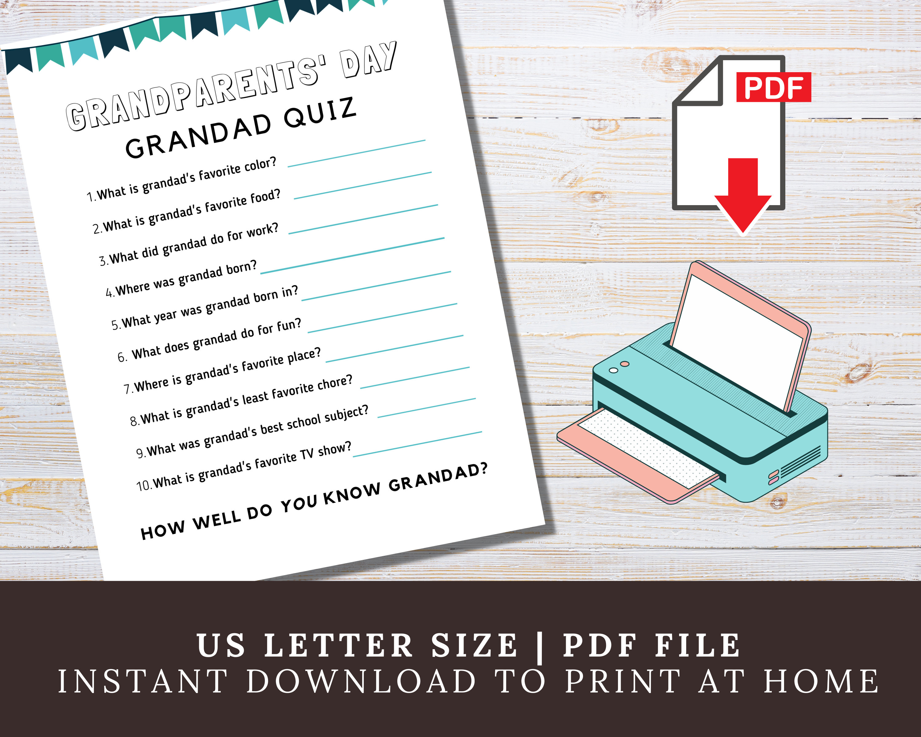 Grandparents Day Quiz: Grandma and Grandad Activity (printable PDF) - Etsy