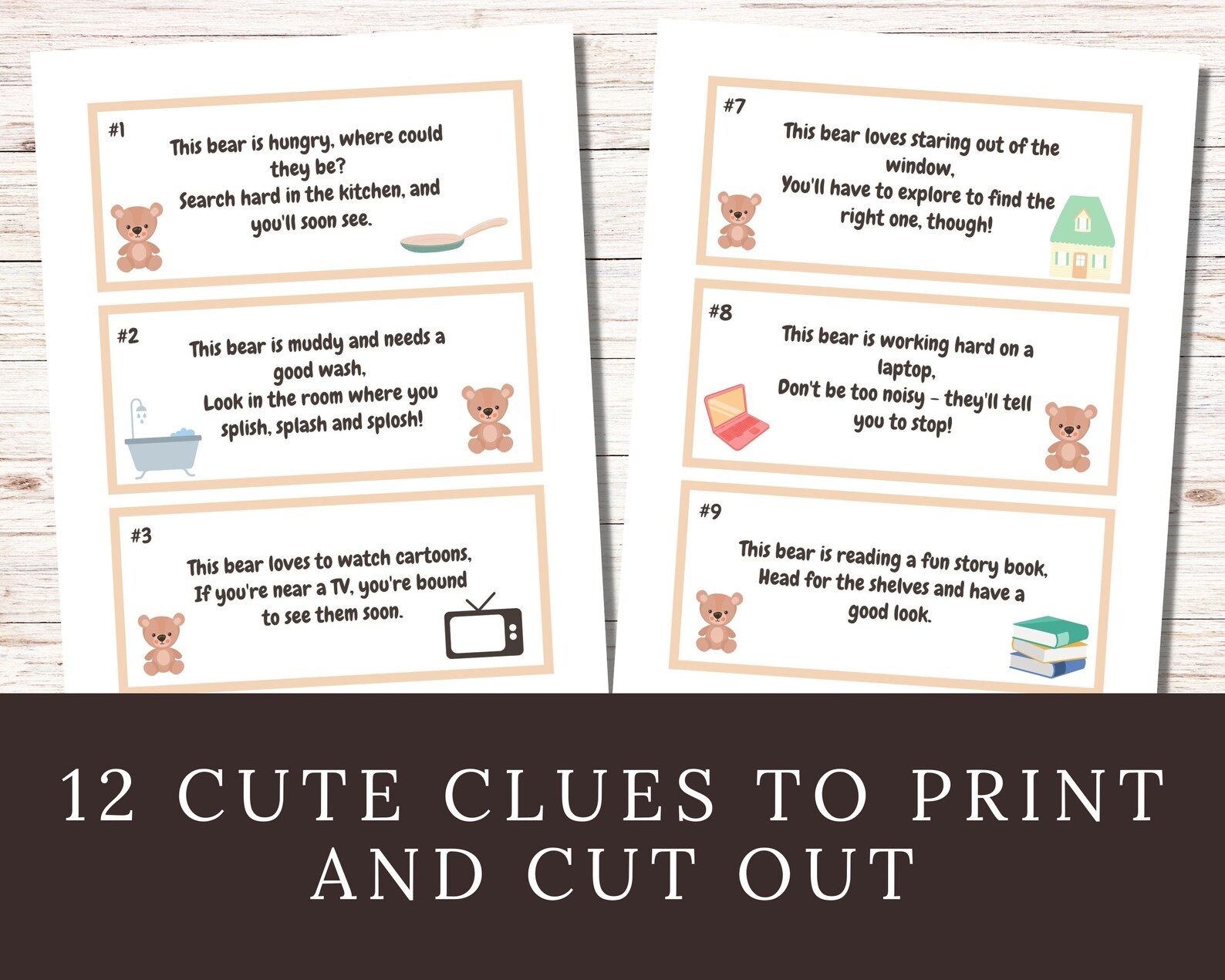 Teddy Bear Hunt Printable, Teddy Bear's Picnic Tea Party Game, First ...