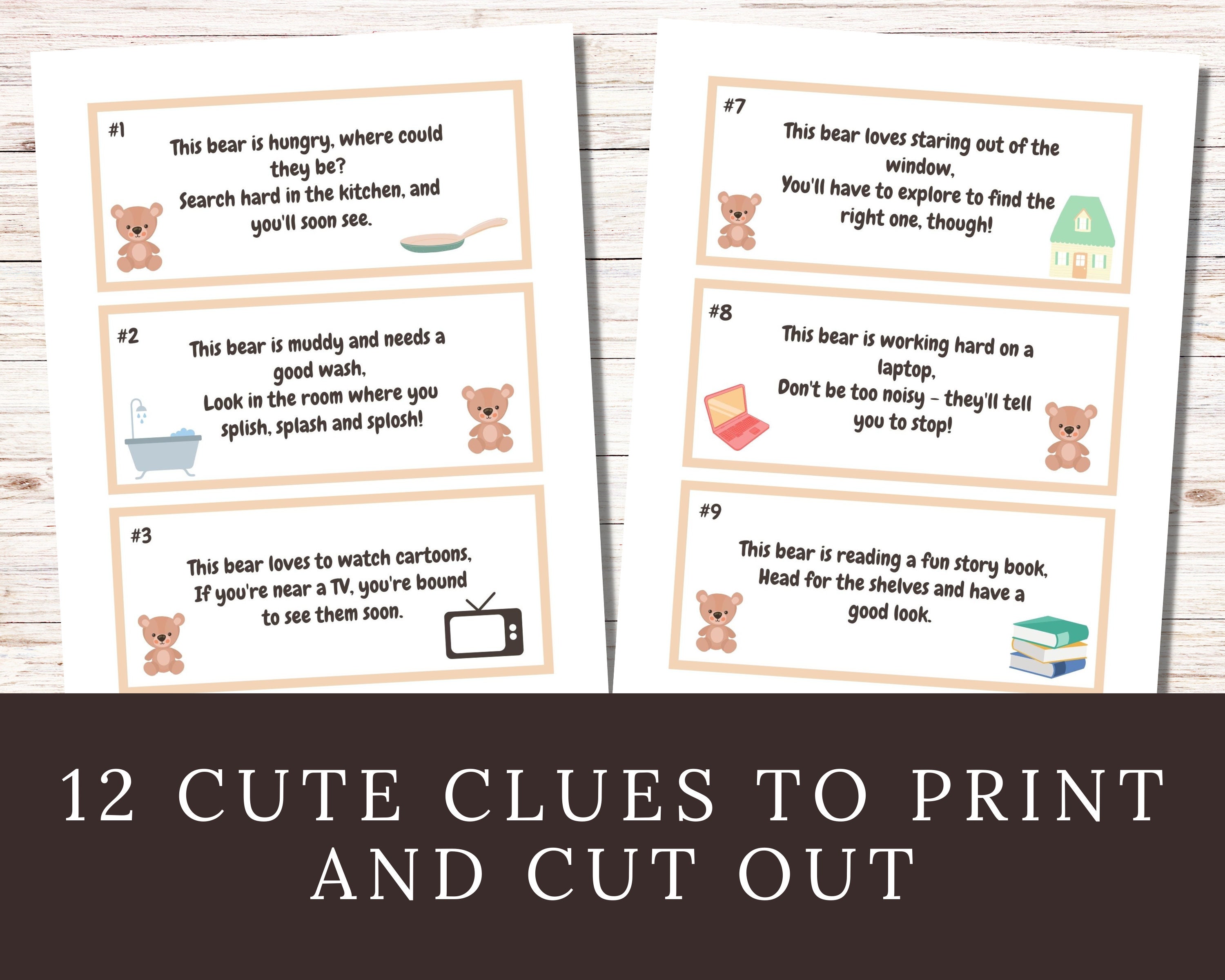 Teddy Bear Hunt Printable, Teddy Bear's Picnic Tea Party Game, First ...