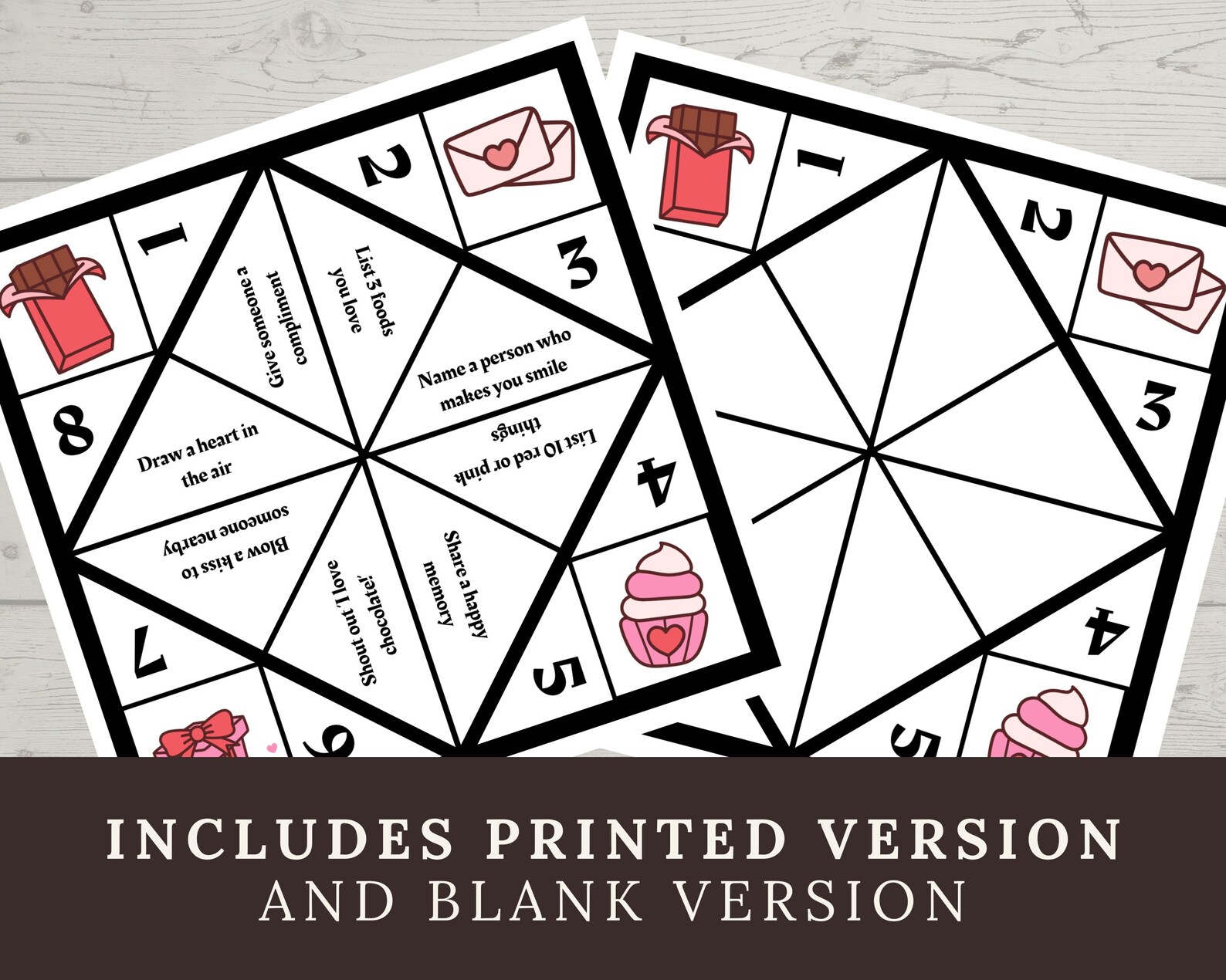 Valentine's Day Fortune Teller for Kids, Printable Valentine's Day ...