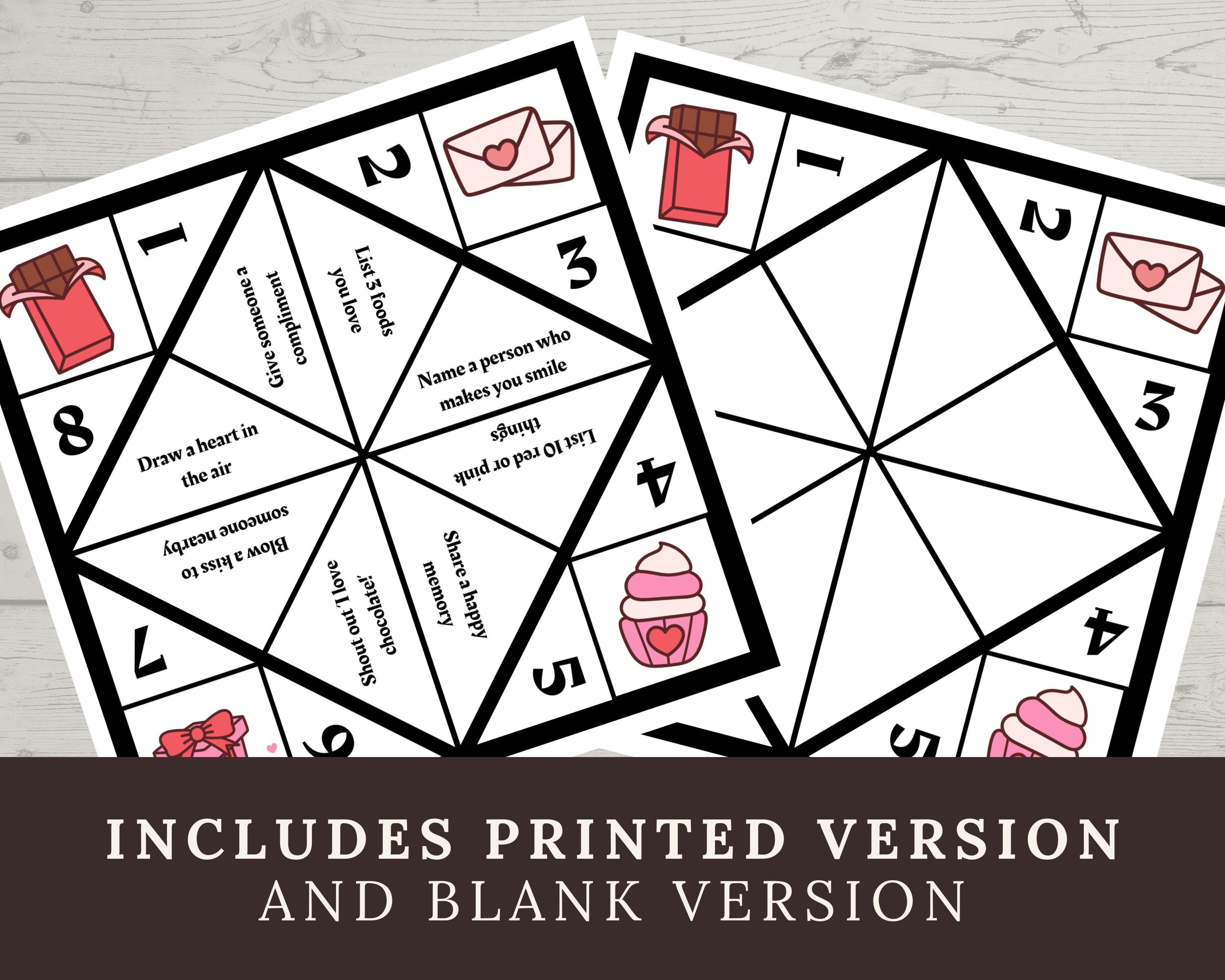 Valentine's Day Fortune Teller for Kids, Printable Valentine's Day ...