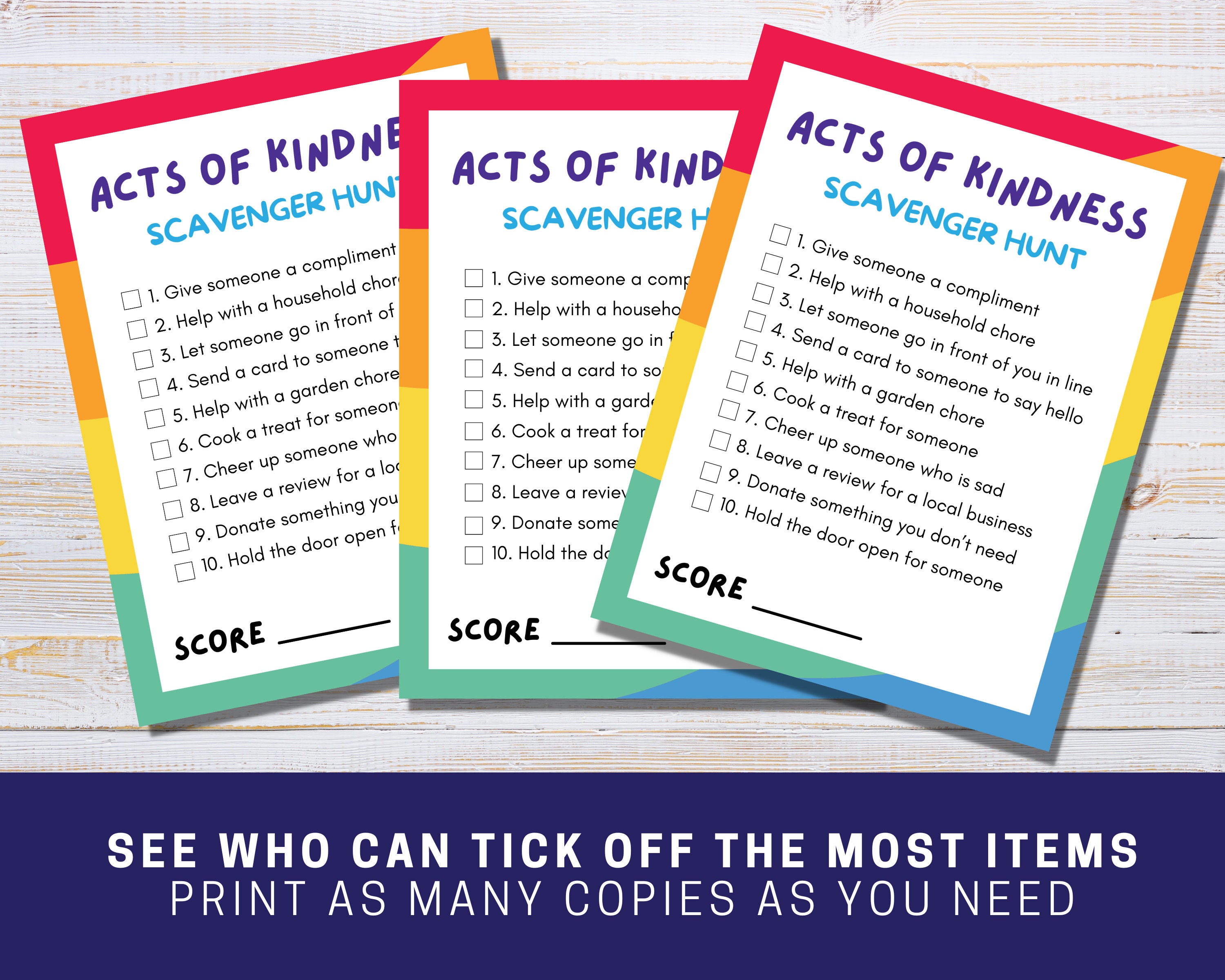 Printable Kindness Scavenger Hunt for Kids Random Acts of - Etsy UK