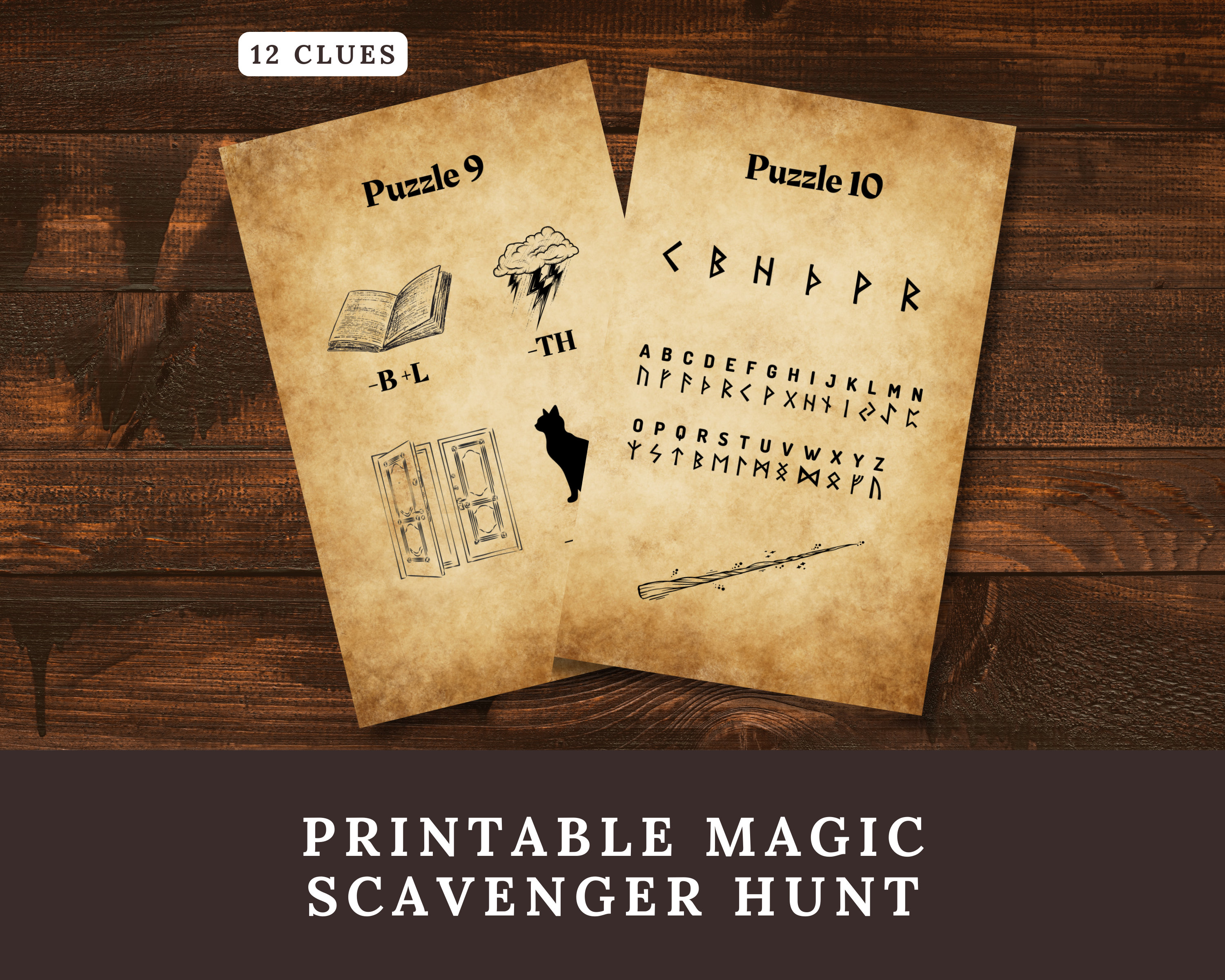 Magic Scavenger Hunt Clues, Printable Witch and Wizard Treasure Hunt ...