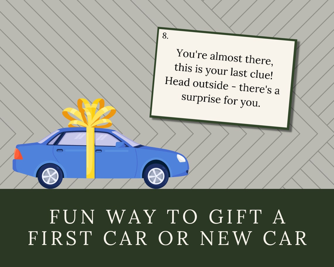 Printable New Car Scavenger Hunt Clues, Treasure Hunt Riddles to Find ...