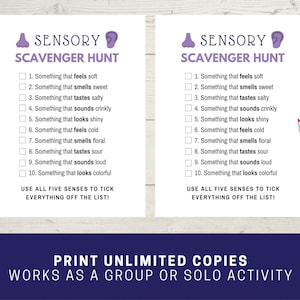 Sensory Scavenger Hunt for Kids (printable), Child and Toddler Sensory ...