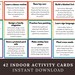 42 Indoor Activity Cards for Kids and Toddlers, Printable Rainy Day ...