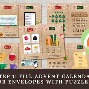 Printable Puzzle Advent Calendar for Kids: Christmas Scavenger Hunt ...