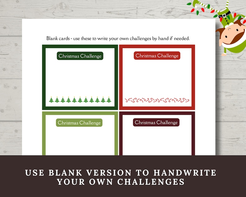 Christmas Activity Cards for Kids, 36 Printable Challenges, Fill Your ...