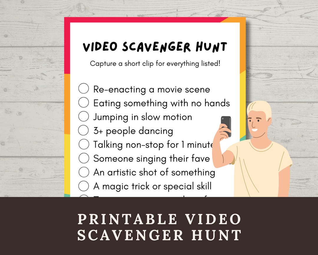 Printable Video Scavenger Hunt: Teen or Adult Party Game (PDF) - Etsy