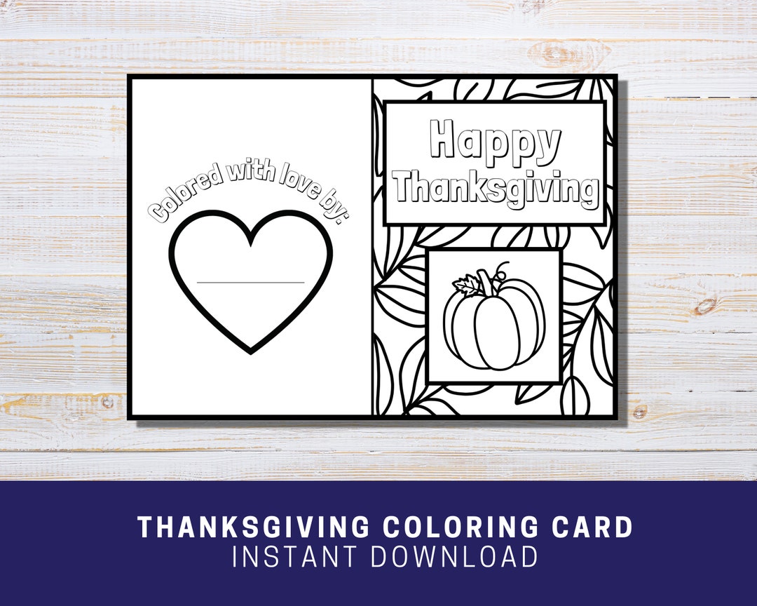 Printable Happy Thanksgiving Color in Card (Instant Download) - Etsy