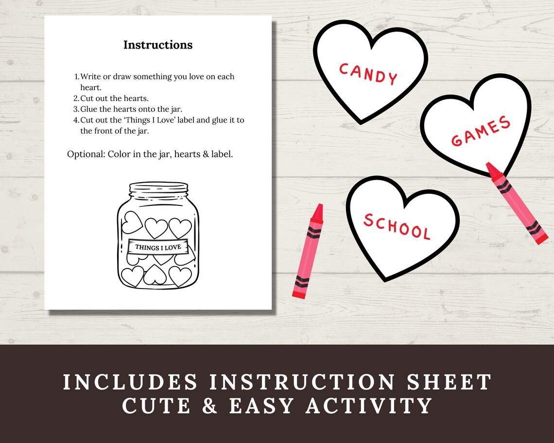 Valentine's Day Craft for Kids, Printable Valentine's Day Coloring ...