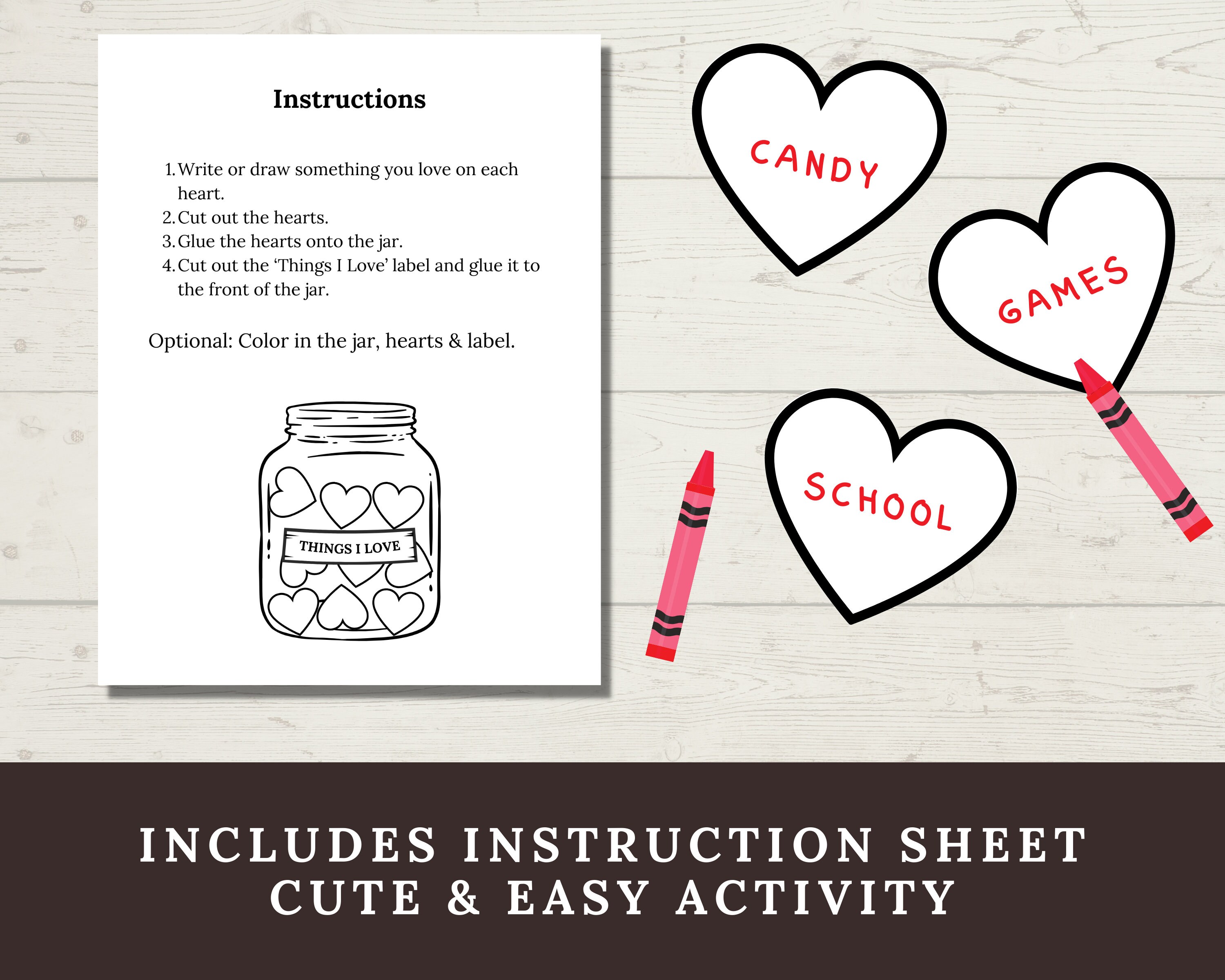 Valentine's Day Craft for Kids, Printable Valentine's Day Coloring ...