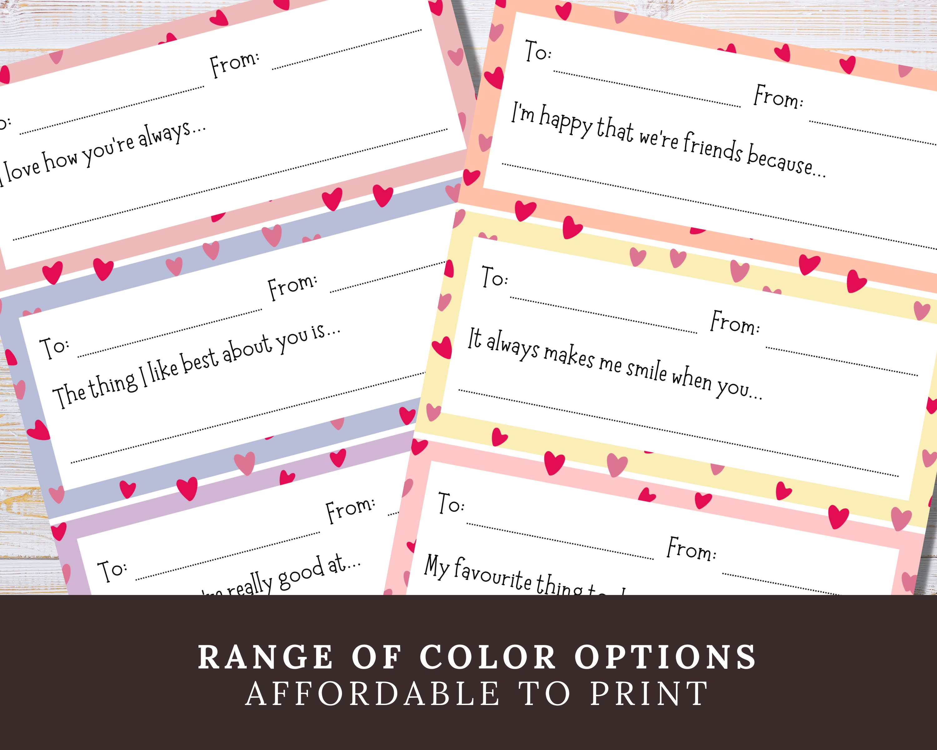 Printable Valentine's Day Notes for Kids Classmates, Valentine's Day ...