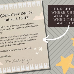 Tooth Fairy Scavenger Hunt & Letter: Printable First Tooth Visit (PDF ...