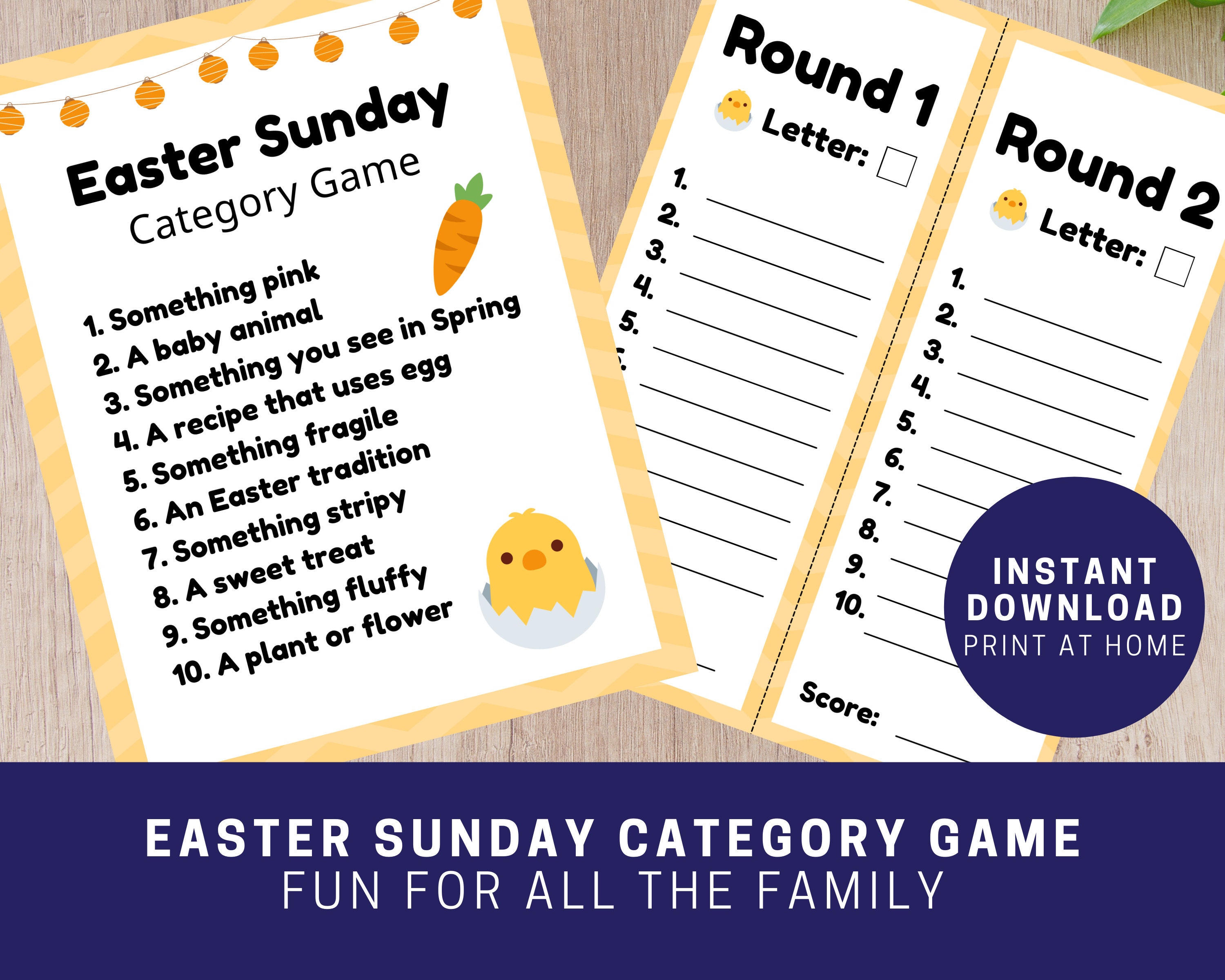 Printable Easter Party Game Easter Scattegories Word Game for | Etsy