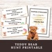 Teddy Bear Hunt Printable, Teddy Bear's Picnic Tea Party Game, First ...