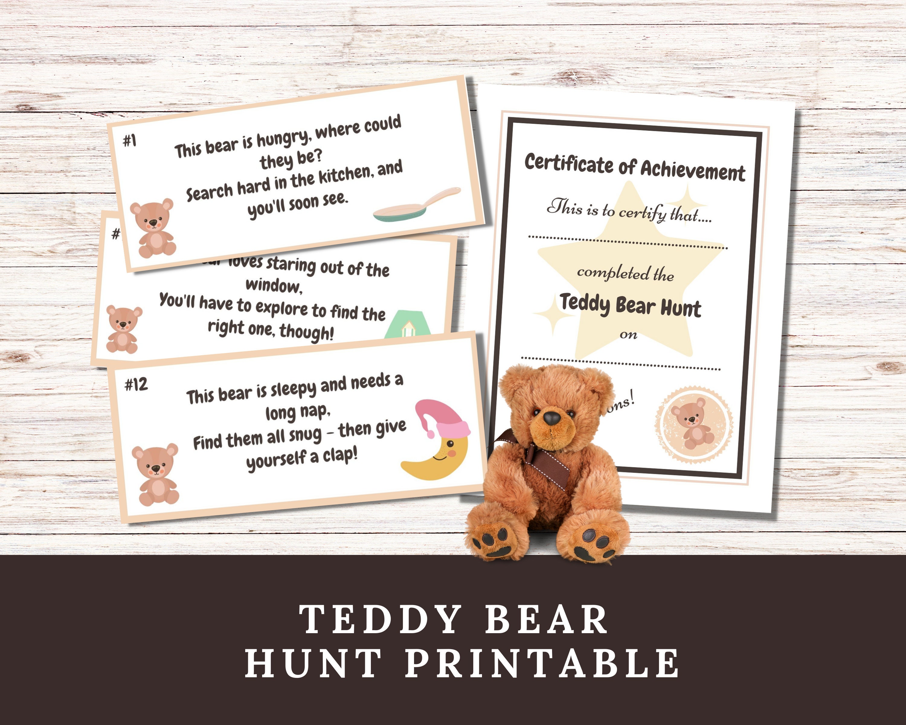 Teddy Bear Hunt Printable, Teddy Bear's Picnic Tea Party Game, First ...