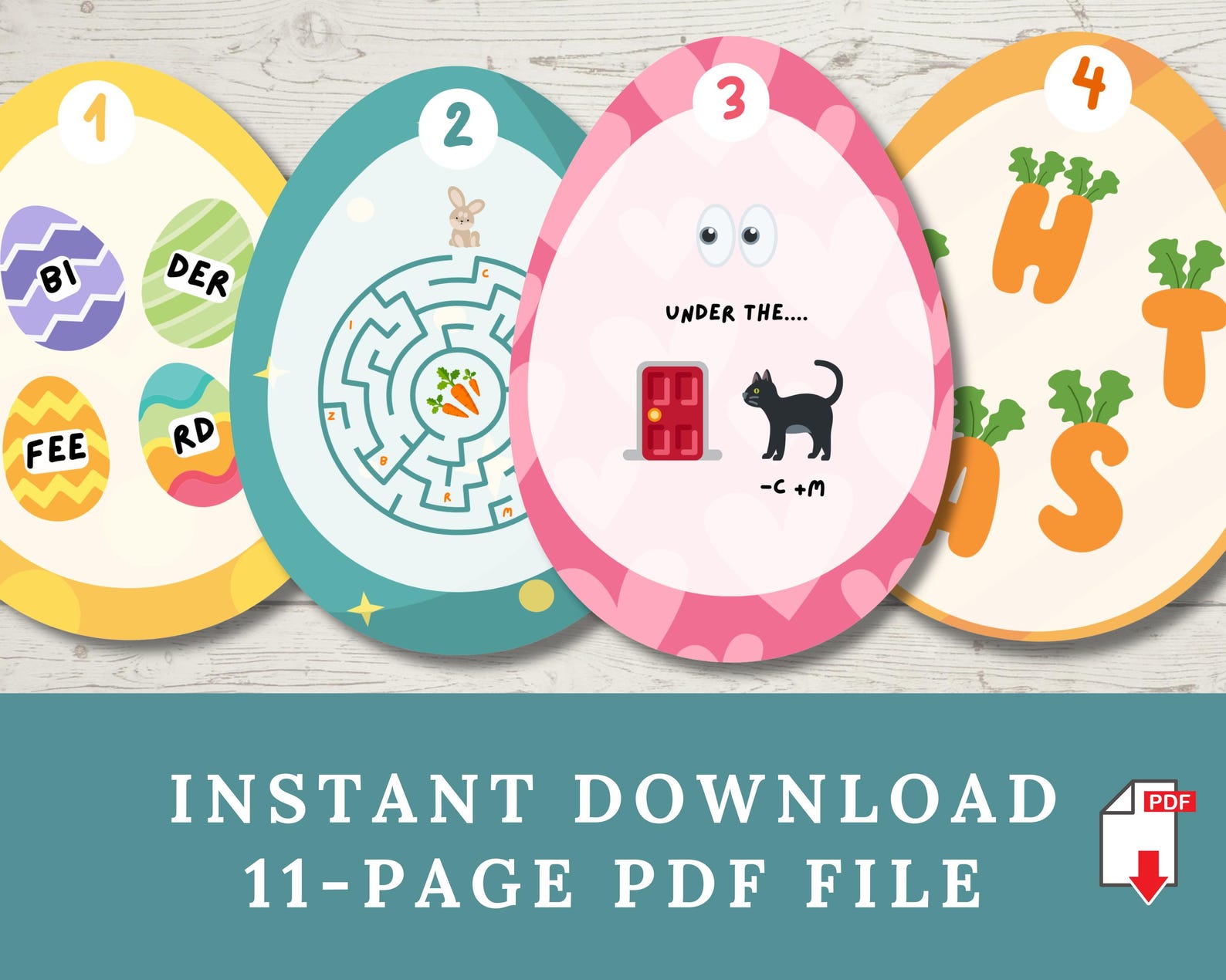 Outdoor Easter Egg Hunt Puzzle Clues for Younger Kids, Backyard ...
