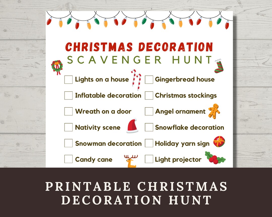 Christmas Lights Scavenger Hunt for Kids & Toddlers, Printable Outdoor ...