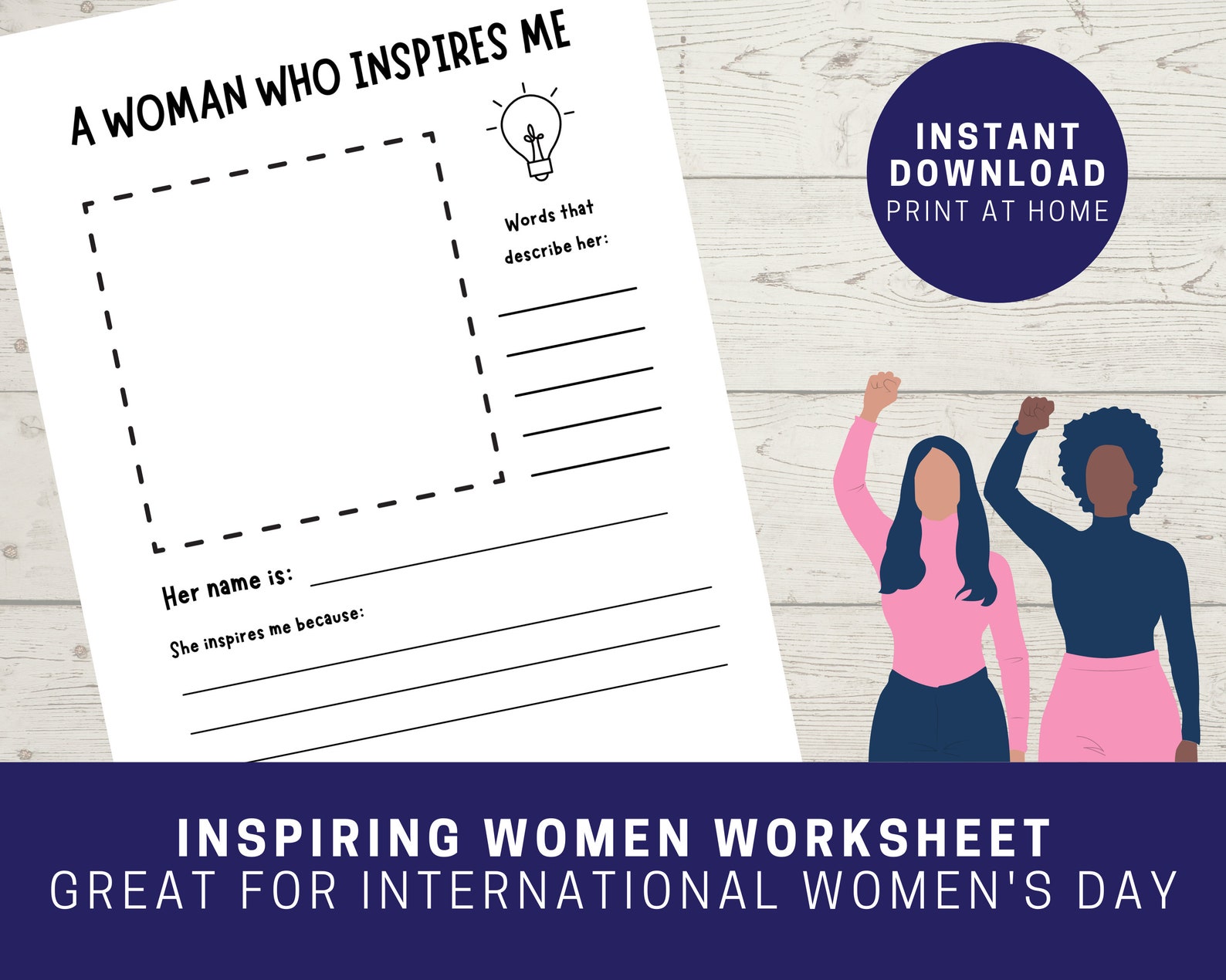 Inspiring Women Printable Worksheet for Kids International | Etsy