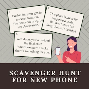 New Phone Scavenger Hunt: Surprise Gift Reveal (printable PDF) - Etsy