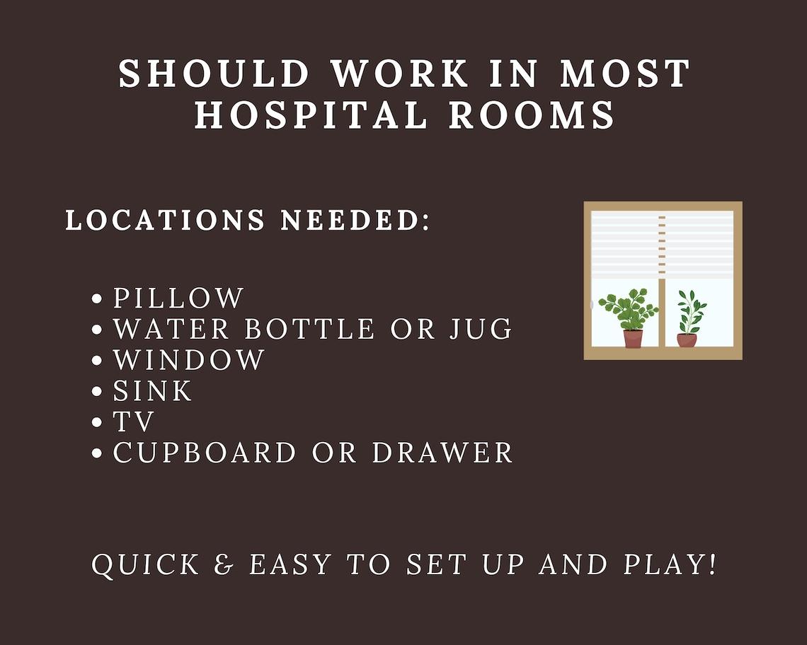 Hospital Room Scavenger Hunt for Kids: 6 Rhyming Clues (printable PDF ...
