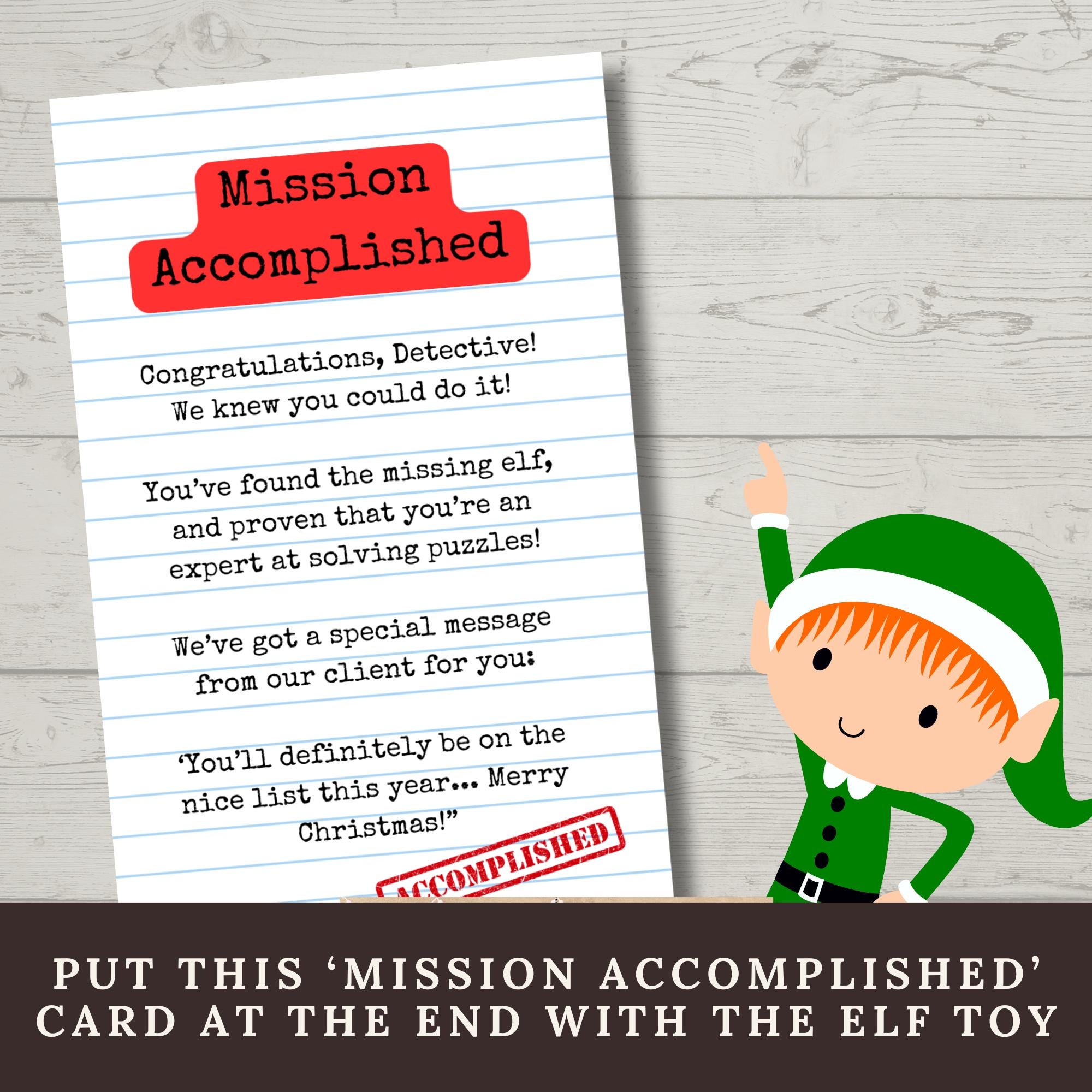 Elf Scavenger Hunt for Kids, Unique Arrival Idea, Christmas Puzzle ...
