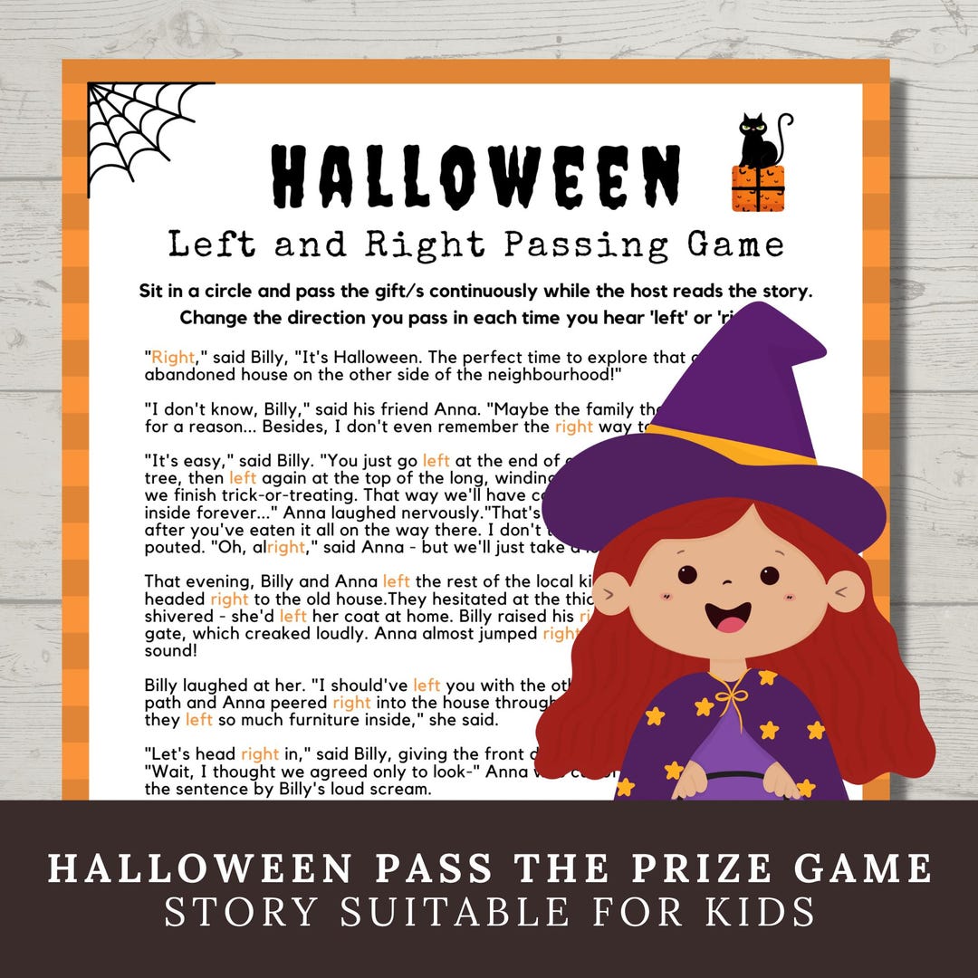 Pass the Prize Game, Halloween Pass the Present, Halloween Party Game ...