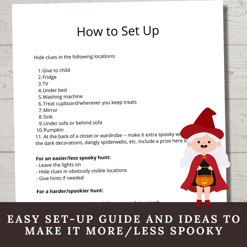 Indoor Halloween Scavenger Hunt, Printable Halloween Party Game for ...