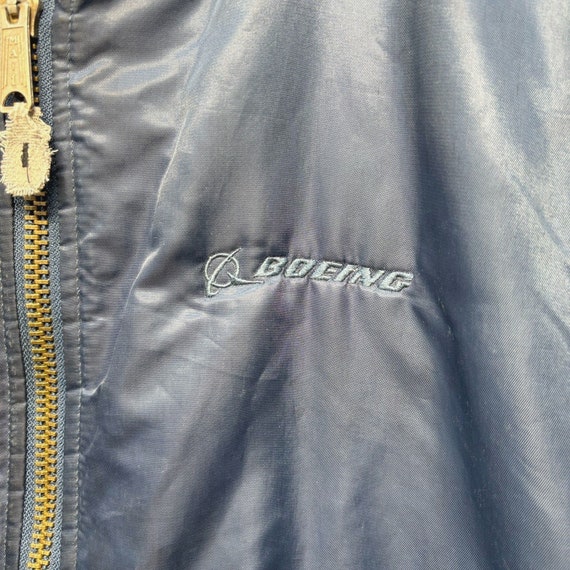 Vtg Boeing Flight Jacket Bomber Jacket Navy Blue Zip … - Gem