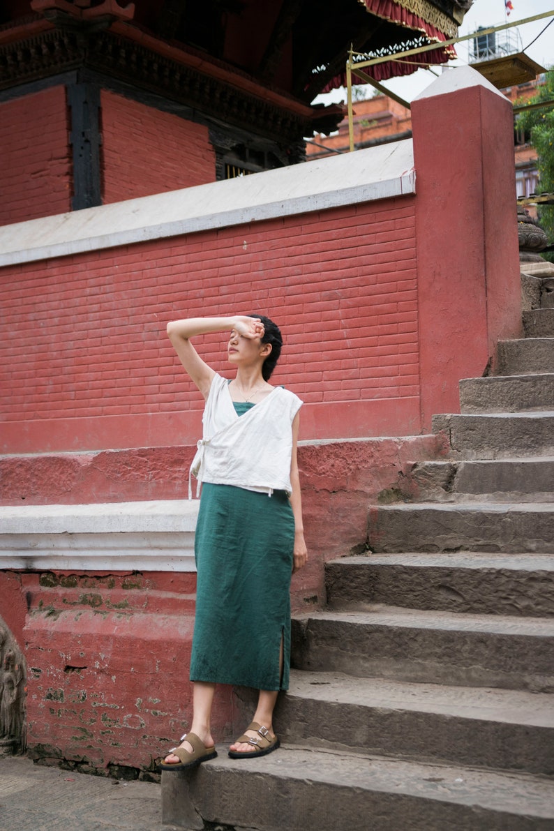 Natural Hemp Tie Strap Summer Dress | Eco-friendly and Naturally Dyed ...