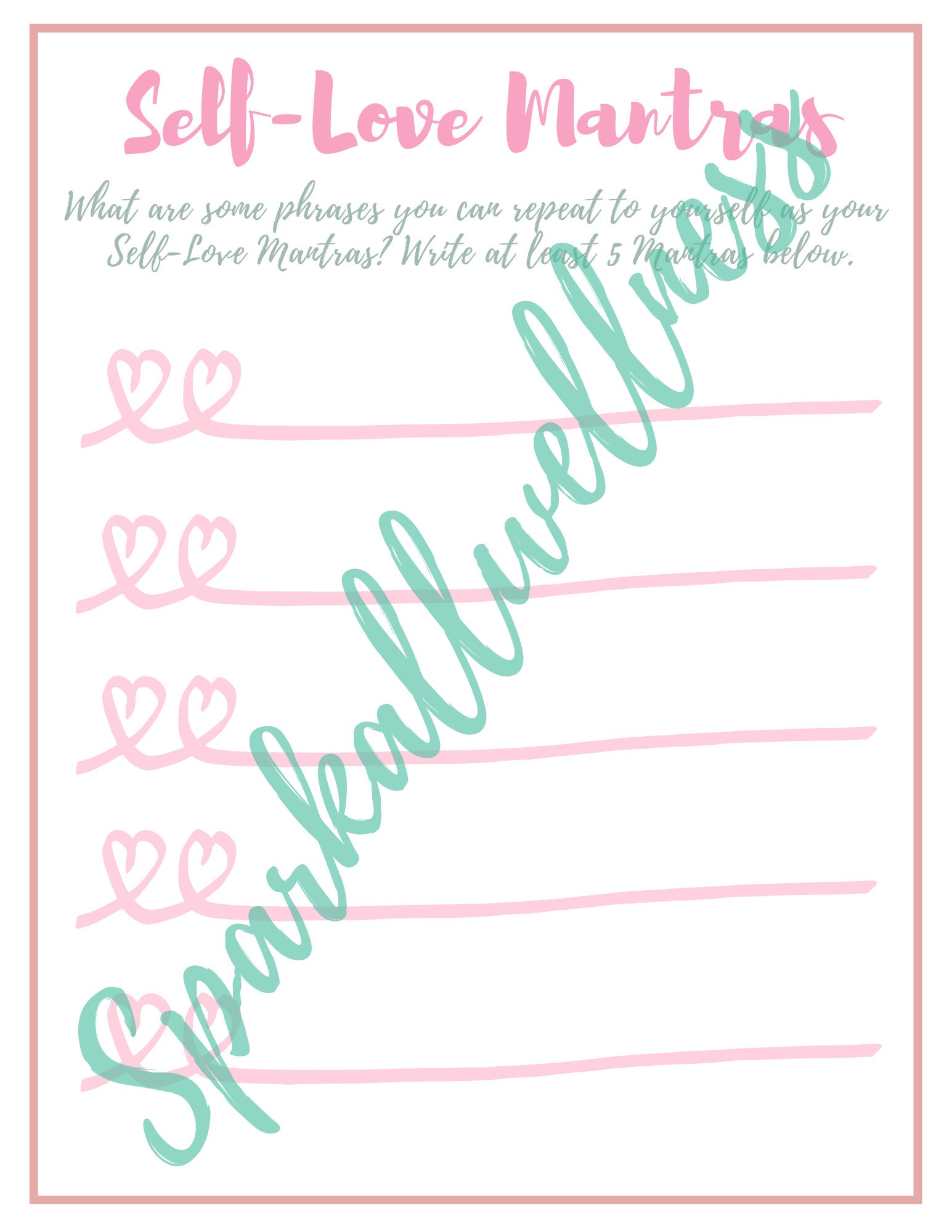 Self-love Workbook - Etsy