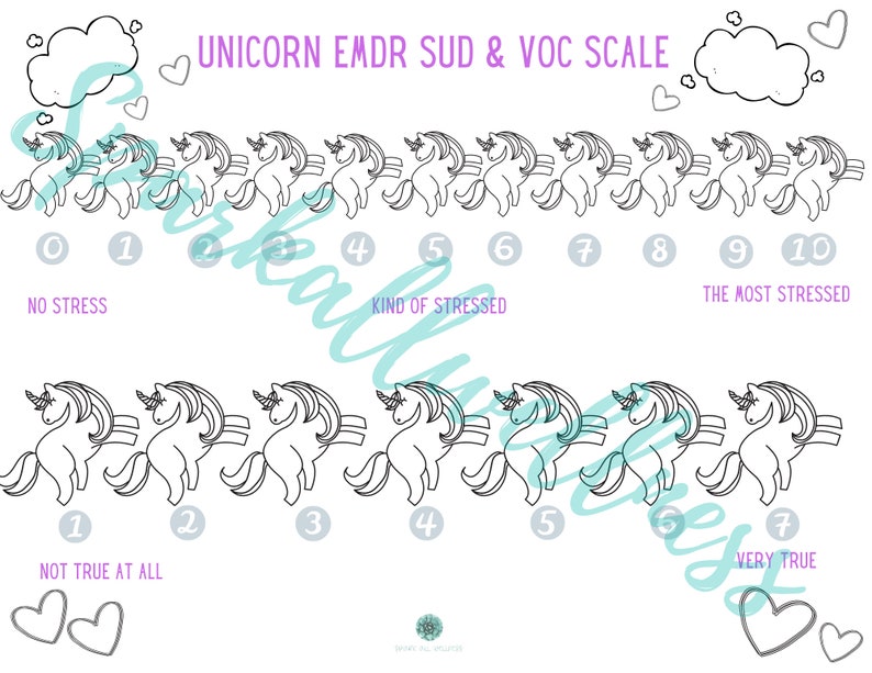 Unicorn Coloring EMDR SUD VOC Scales - Etsy