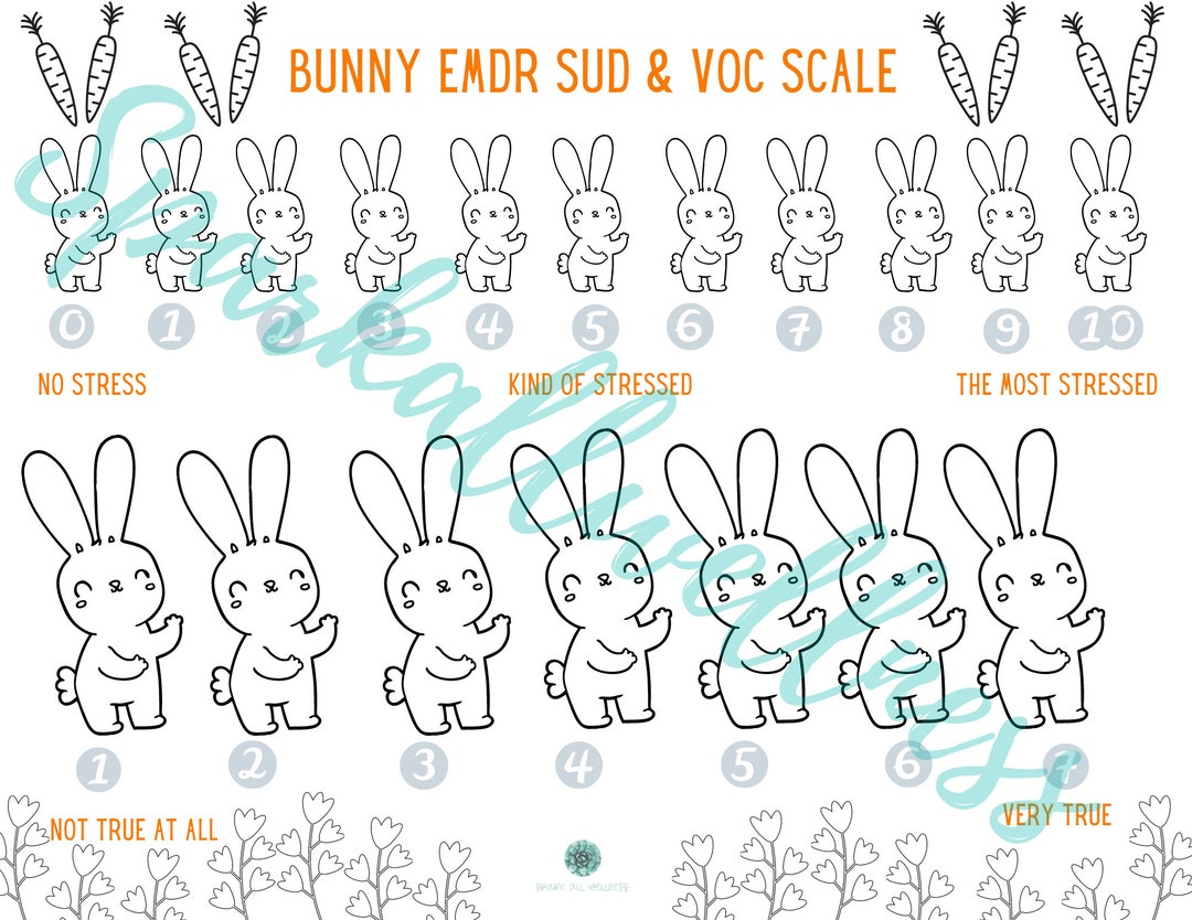 Bunny Coloring EMDR SUD VOC Scales - Etsy