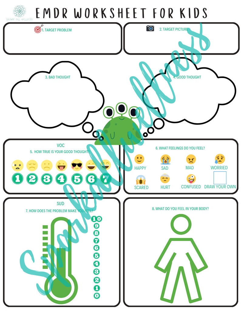 Monster Themed EMDR Worksheet Bundle for Kids - Etsy
