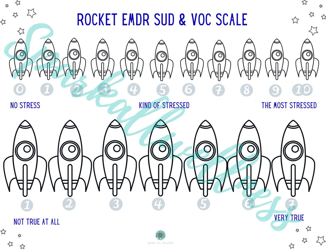 Rocket Themed Coloring EMDR SUD VOC Scales - Etsy