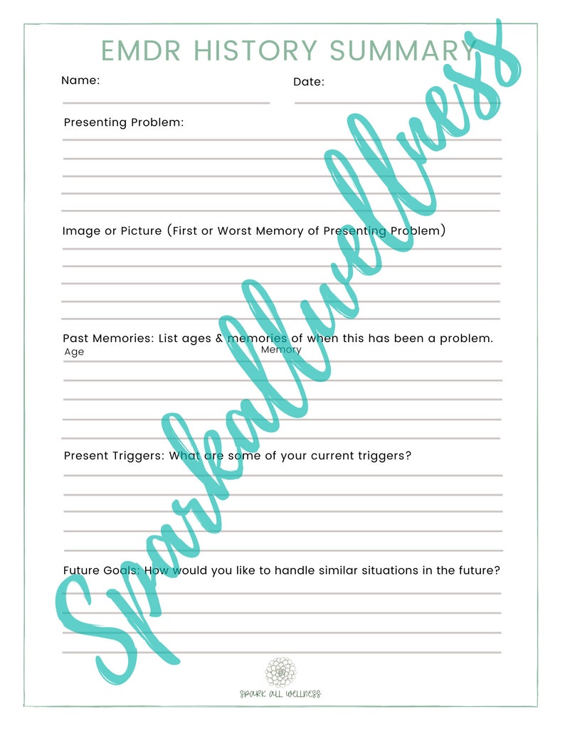 EMDR Worksheet Bundle _ Simple Mint Green (adolescent/adult) - Etsy UK