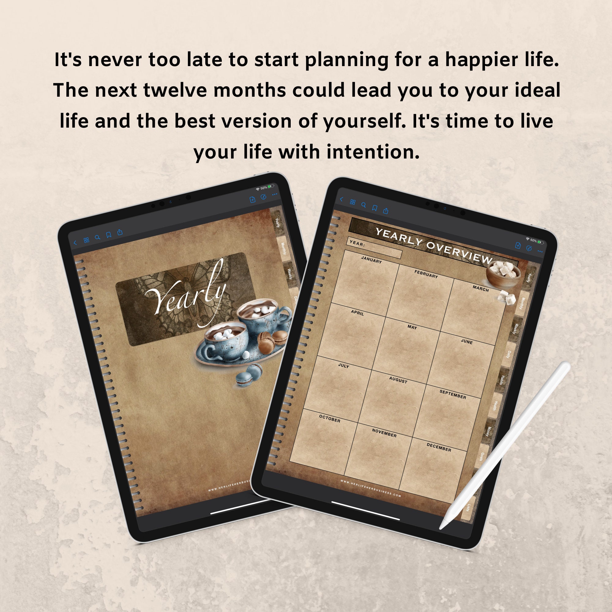 Goodnotes Noteshelf Undated Digital Planner PDF Instant - Etsy