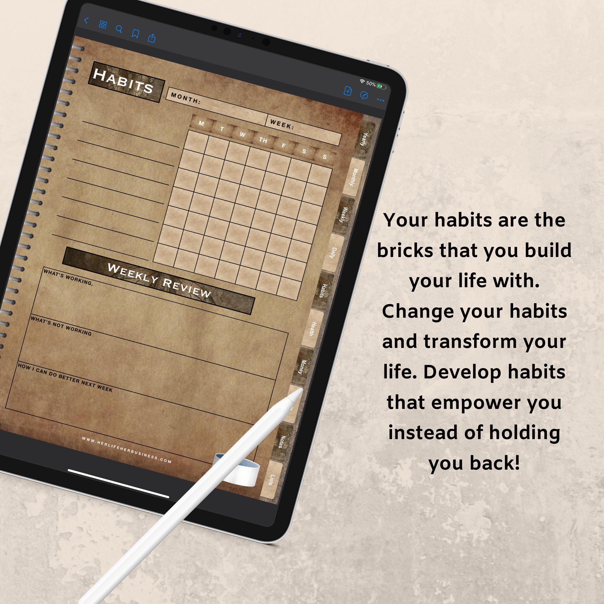 Goodnotes Noteshelf Undated Digital Planner PDF Instant - Etsy