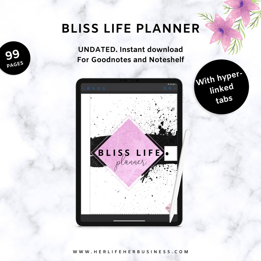 Pink Goodnotes Noteshelf Clickable Undated Digital Planner Download - Etsy