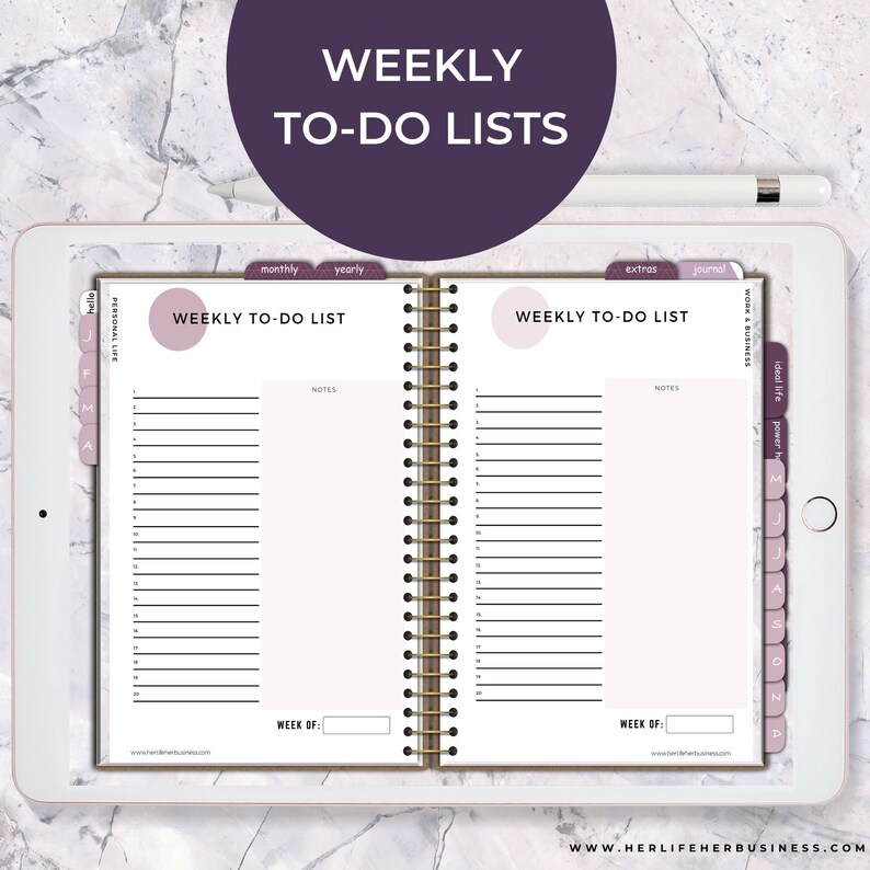 Clickable Undated Digital Planner Download, Landscape Digital Planner ...